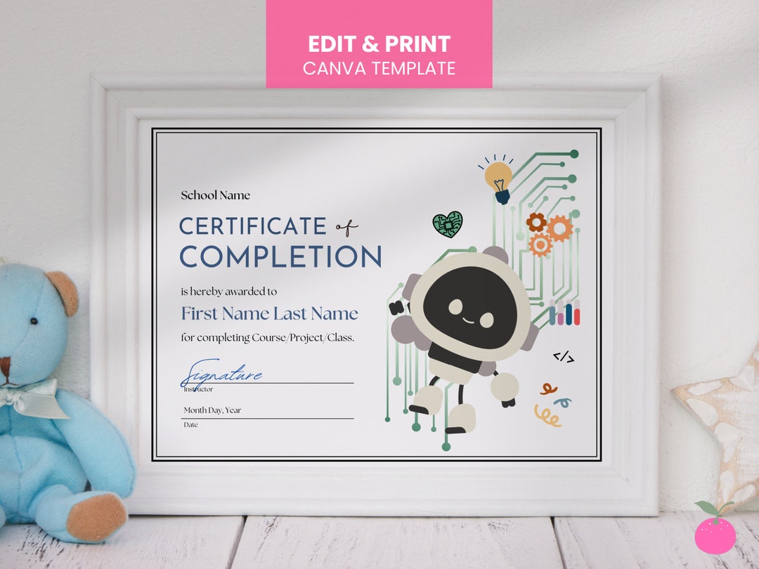 Editable STEM Certificate of Completion | Science, Tech, Engineering ...
