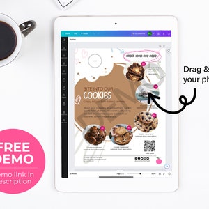 Editable Bakery Photo Menu, Flyer, Ad for Gourmet Cookies ...