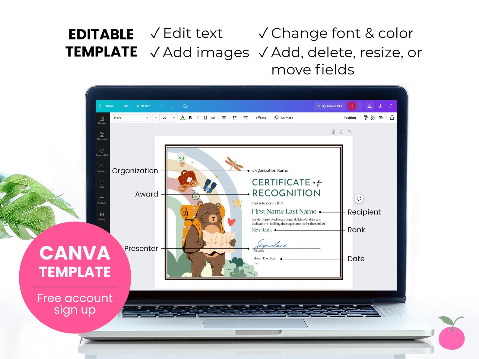 Editable Summer Camp Certificate of Recognition | Scout, Wilderness ...