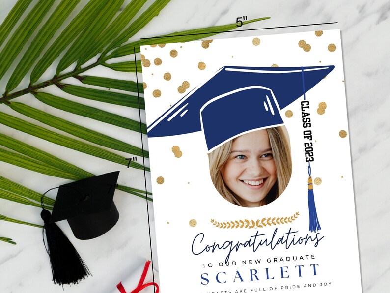 Editable Graduation Card With Photo Insert Customizable - Etsy Hong Kong