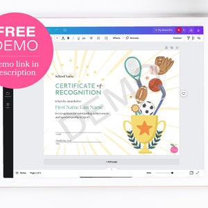 Editable Sport Certificate of Recognition for Student or Athlete | Team ...