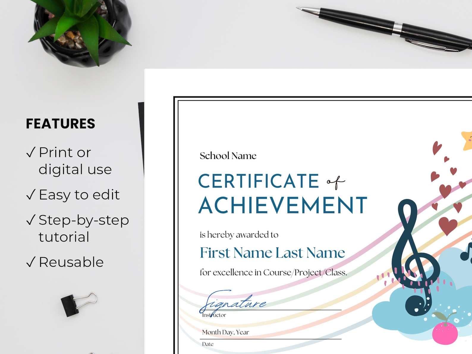 Editable Music Recital Certificate of Achievement | Piano, Violin ...