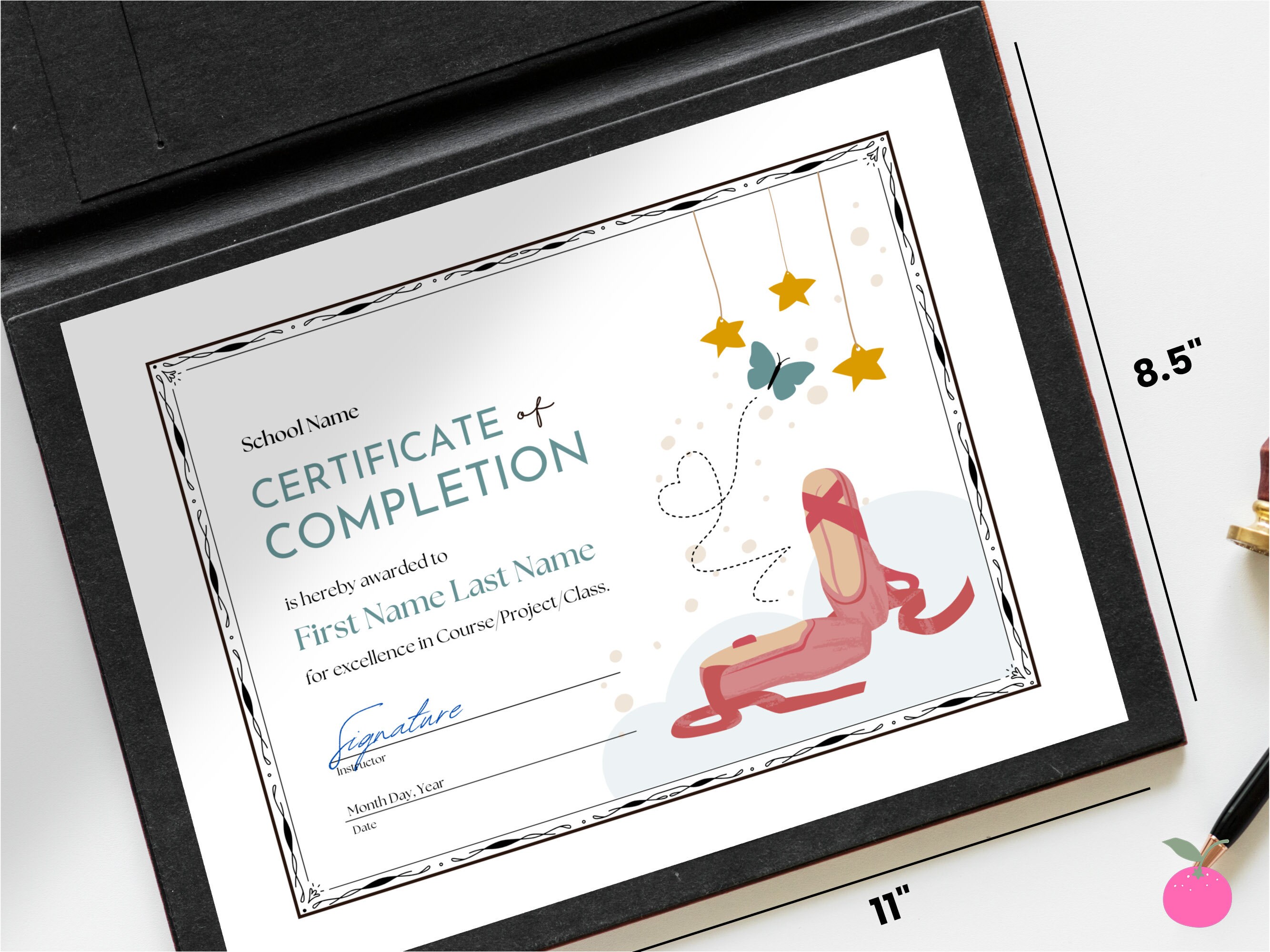 Editable Ballet Dance Certificate of Completion for School, Recital ...