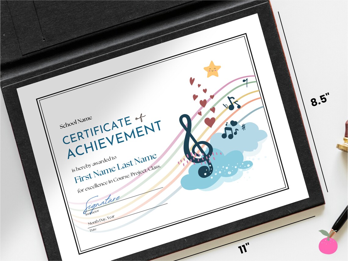 Editable Music Recital Certificate of Achievement | Piano, Violin ...