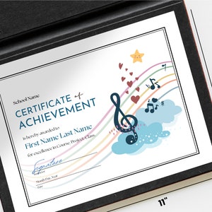 Editable Music Recital Certificate of Achievement | Piano, Violin ...