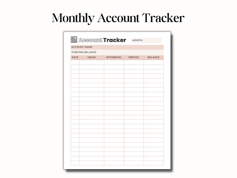 Monthly Budget Tracker | Digital Download | Expense Tracker | Budget ...