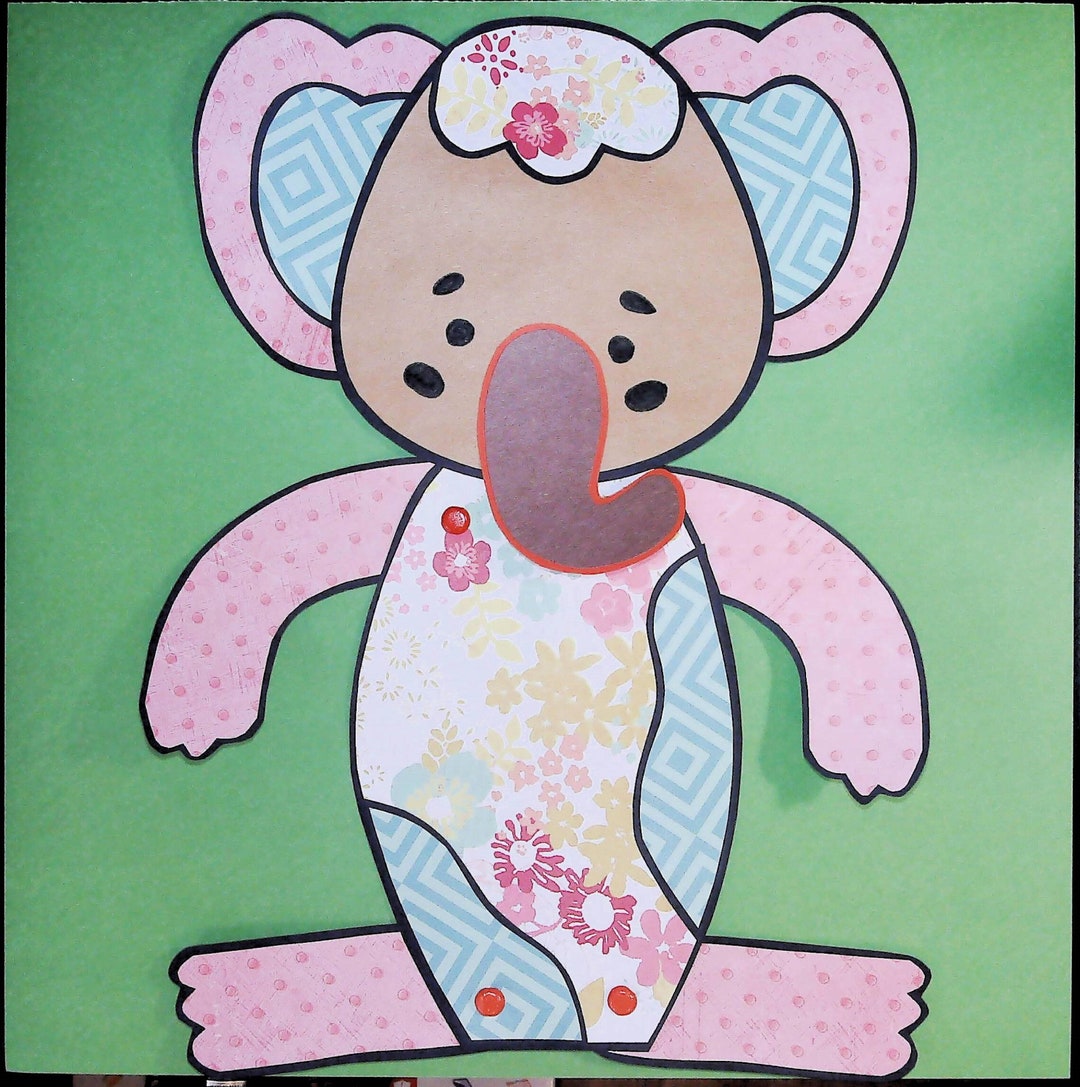 Elephant Animal Paper Doll, Puppets, Patterns, Articulated Animals, DIY ...