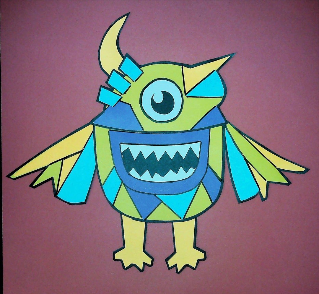 Kids Make A Monster Paper Craft, DIY Monster Coloring Page, Animal ...