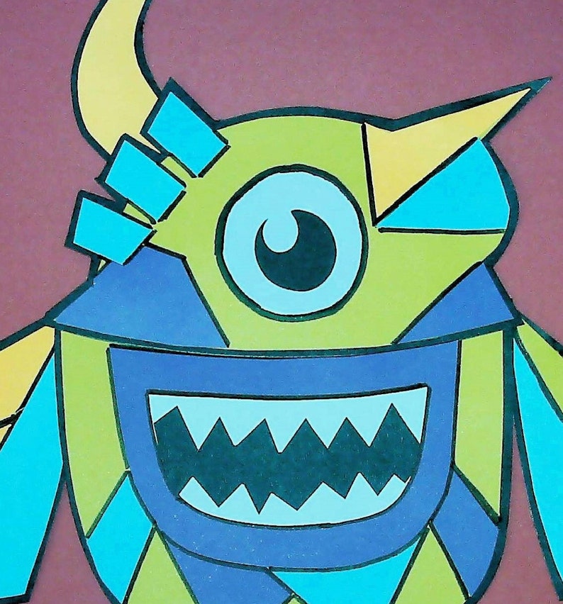 Kids Make A Monster Paper Craft, DIY Monster Coloring Page, Animal ...