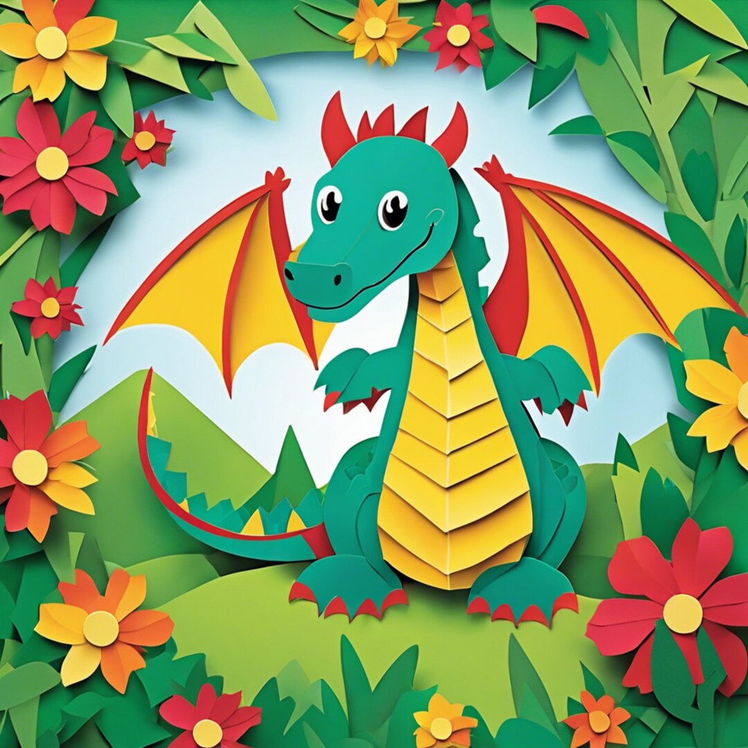 Dragon Paper Craft, DIY Dragon Picture, Dragon Printable, Kids Dragon ...