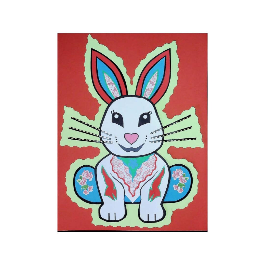 Kids Make A Rabbit Paper Craft, DIY Rabbit Coloring Page, Easy Animal ...
