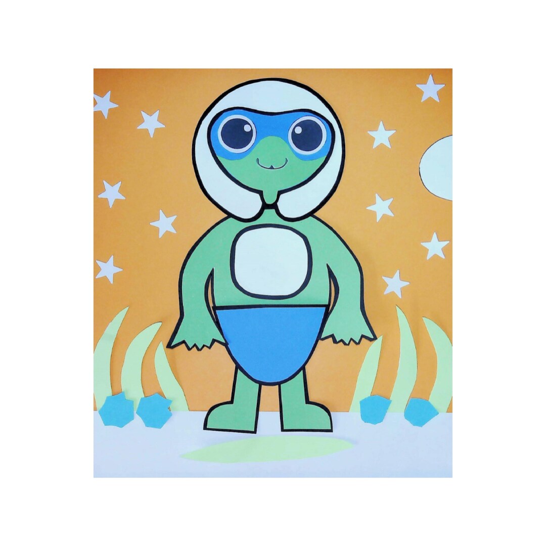 Kids Make A Martian Paper Craft, Martian Coloring Page, Easy Cut and ...