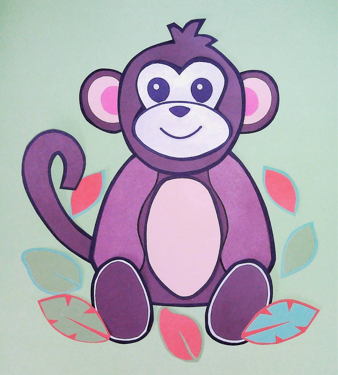 Kids Make A Monkey Paper Craft, Teen Craft Kit, DIY Monkey Coloring ...