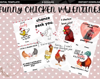 Chicken Valentine Cards - Etsy