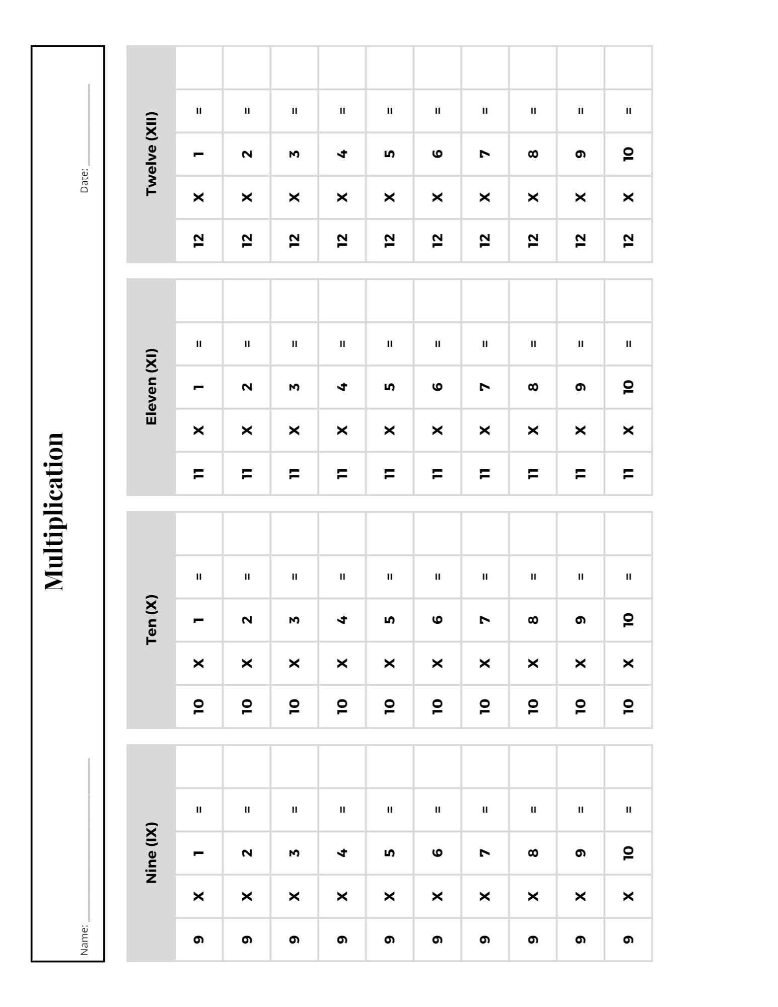 Multiplication Practice Sheet - Etsy