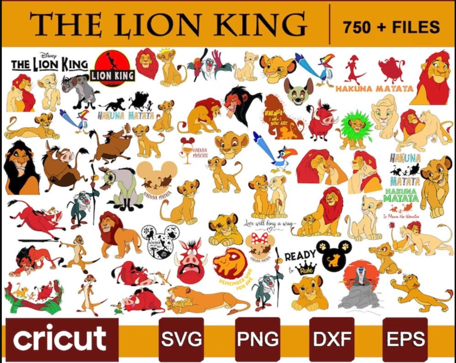 Paquete SVG del Rey León, Simba svg, Rey León svg, Imágenes ...