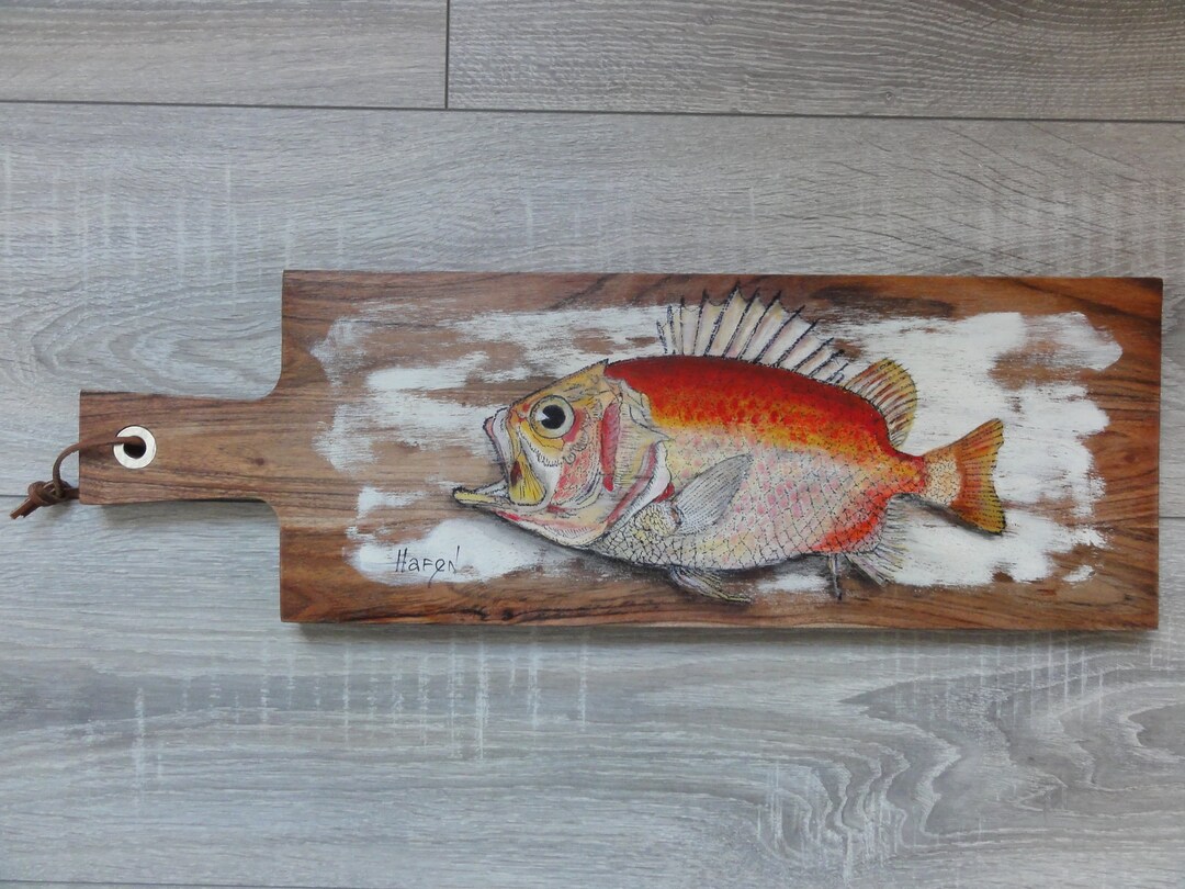 Painting on Wood, Fish, Becker, Dekor, Painting on the Board, Solid ...