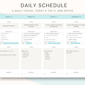 Minimalist Weekly Planner | Daily Schedule | Google Sheets Template ...
