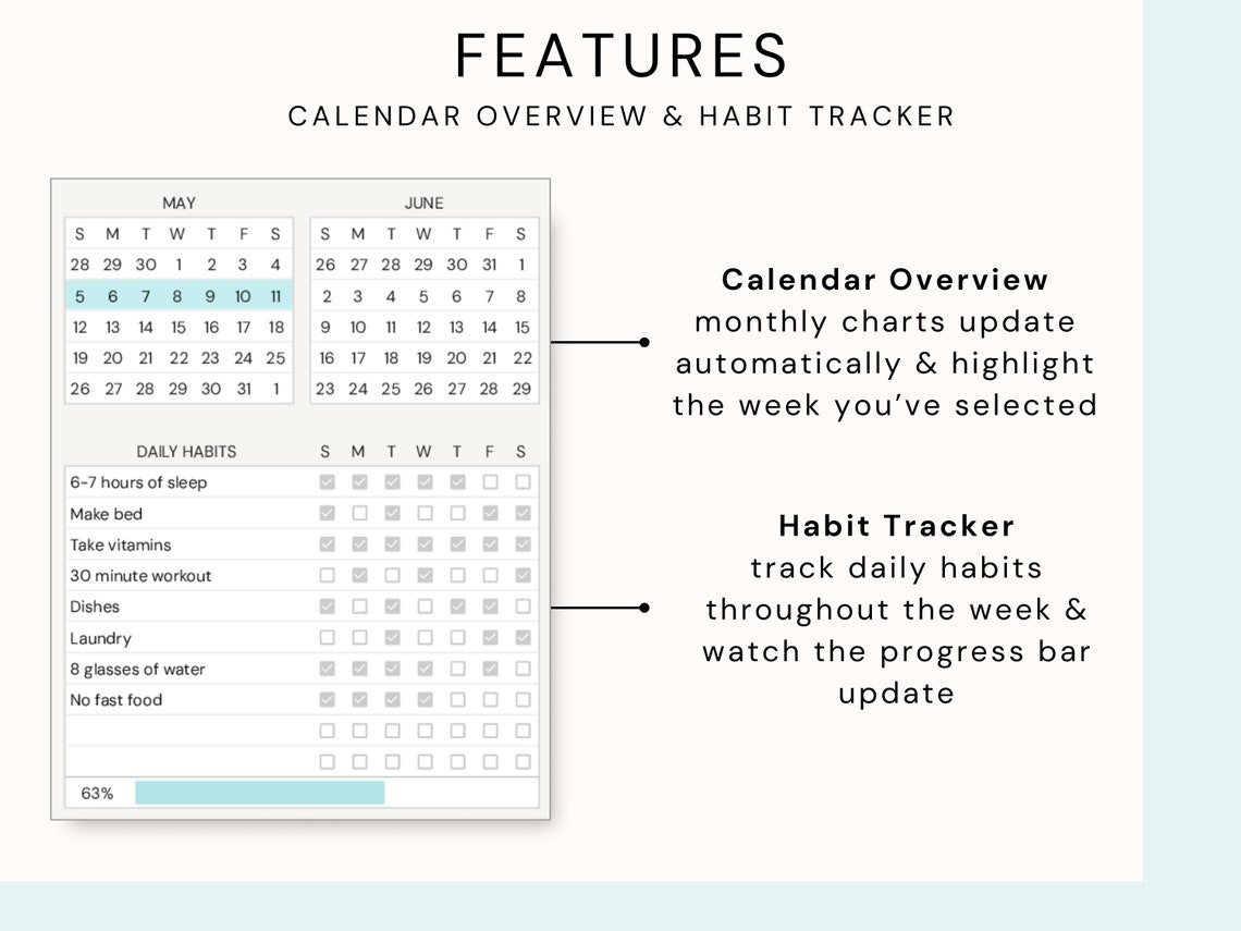 Minimalist Weekly Planner | Daily Schedule | Google Sheets Template ...