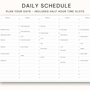 Minimalist Weekly Planner | Daily Schedule | Google Sheets Template ...