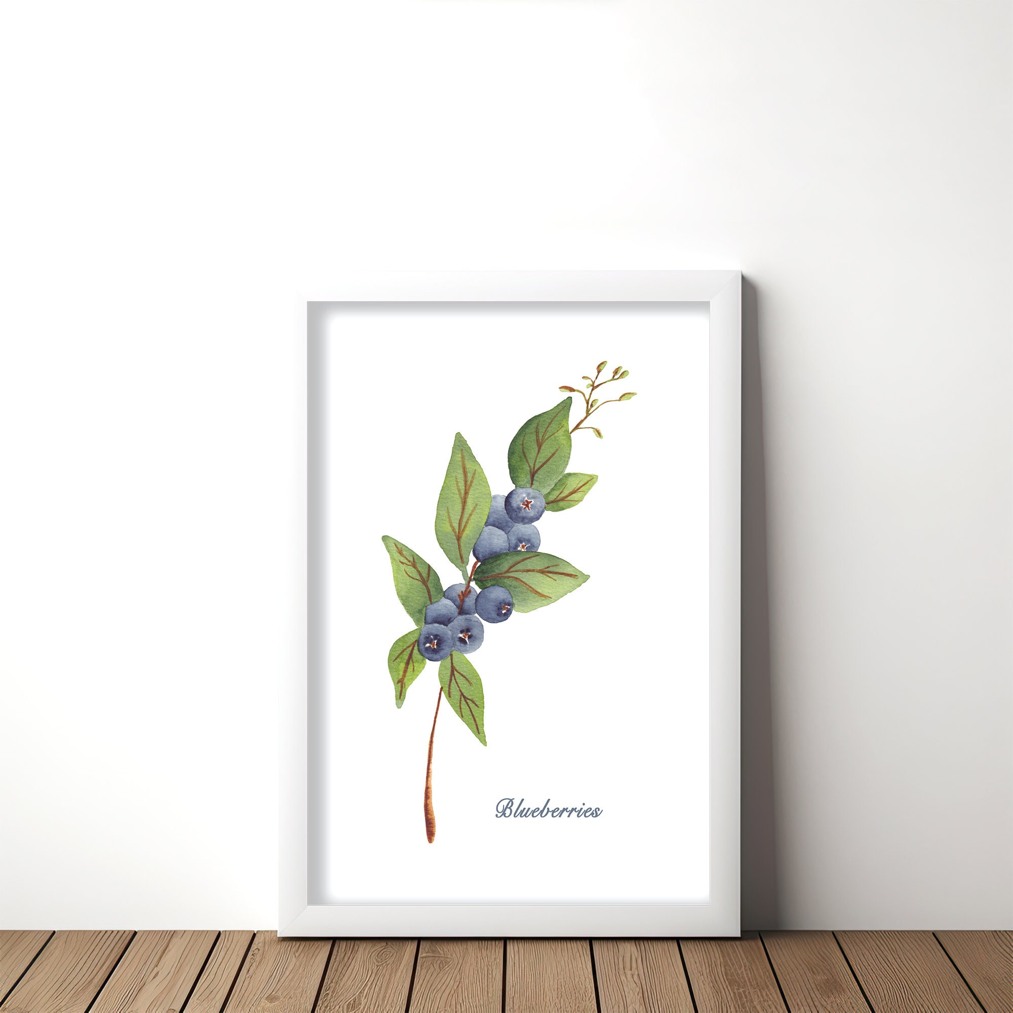 Watercolor Blueberries Art Print | Blueberries Print | Minimalist ...