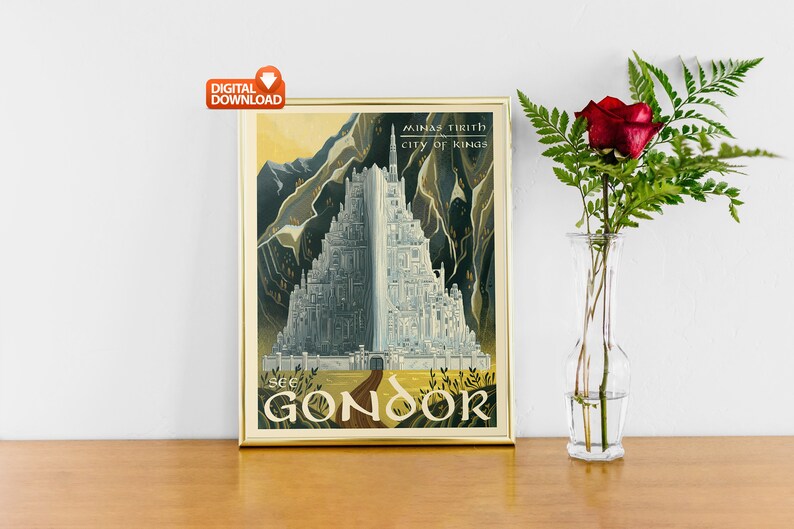 Lord of the Rings Poster LOTR Gondor Wall Art the Lord of the Rings ...