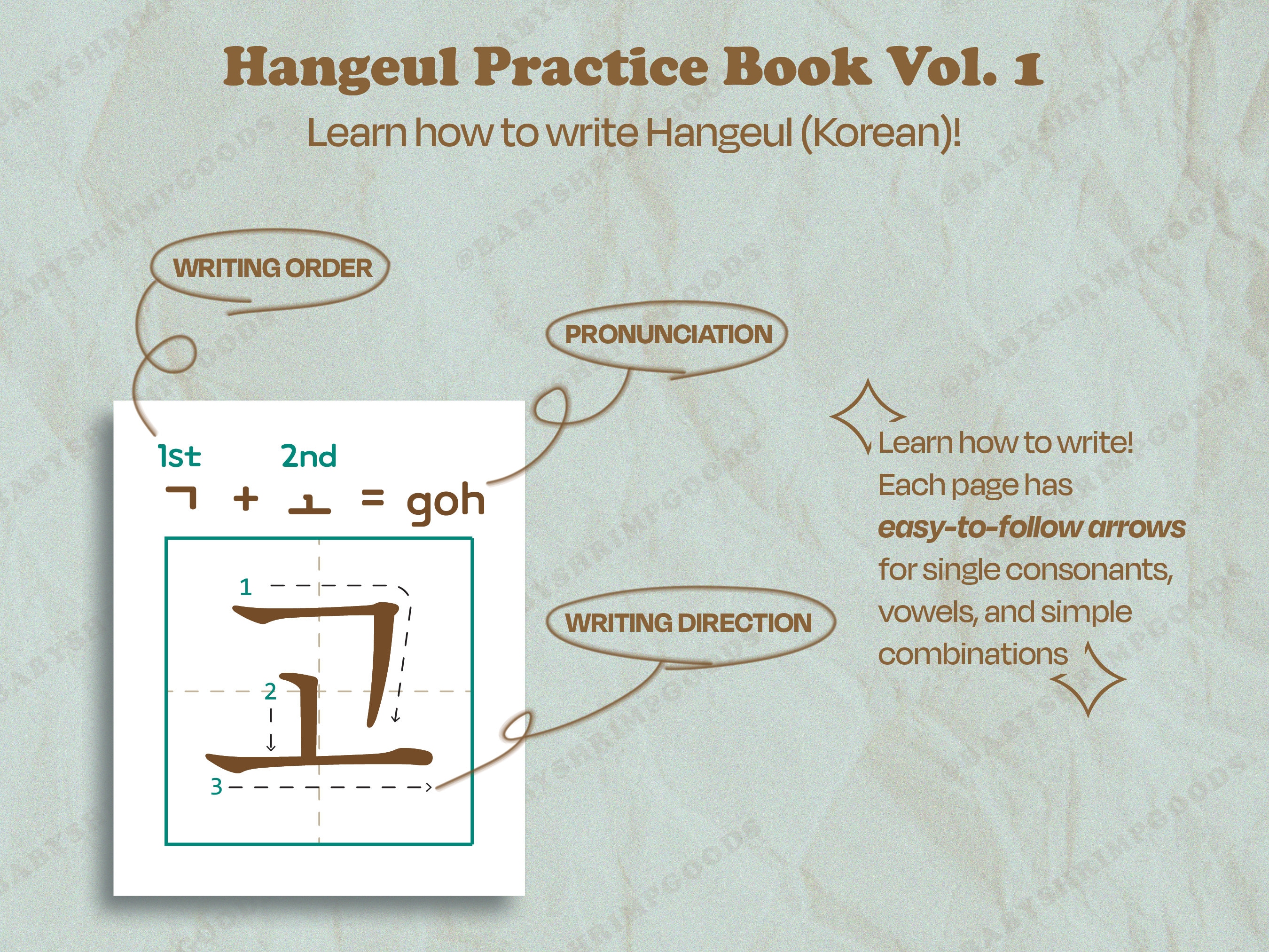 Hangeul Notebook Vol. 1 - Learn How to Write Korean, Hyperlinked ...