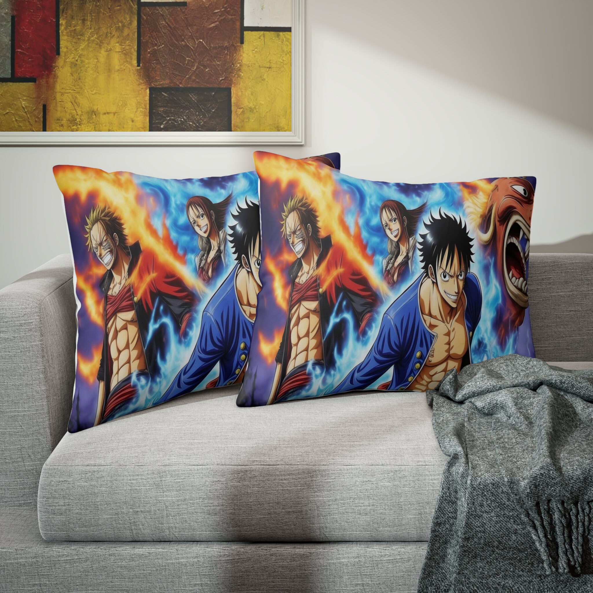 Luffy Pillow Sham One Piece Pillowcase Sleeping Companion Pillow Sham ...