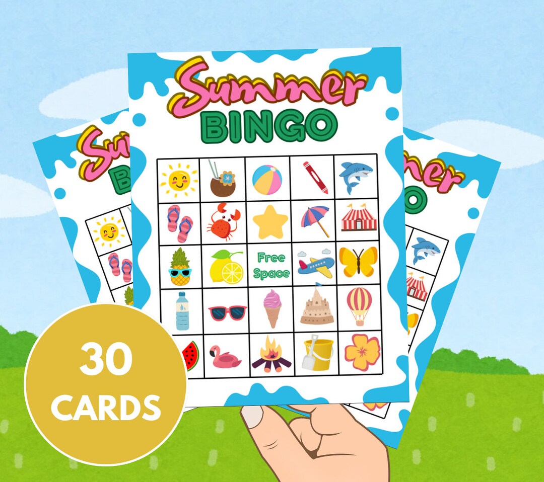 30 Summer Bingo Cards, PDF Download, Printable Game, Kids Part Game ...