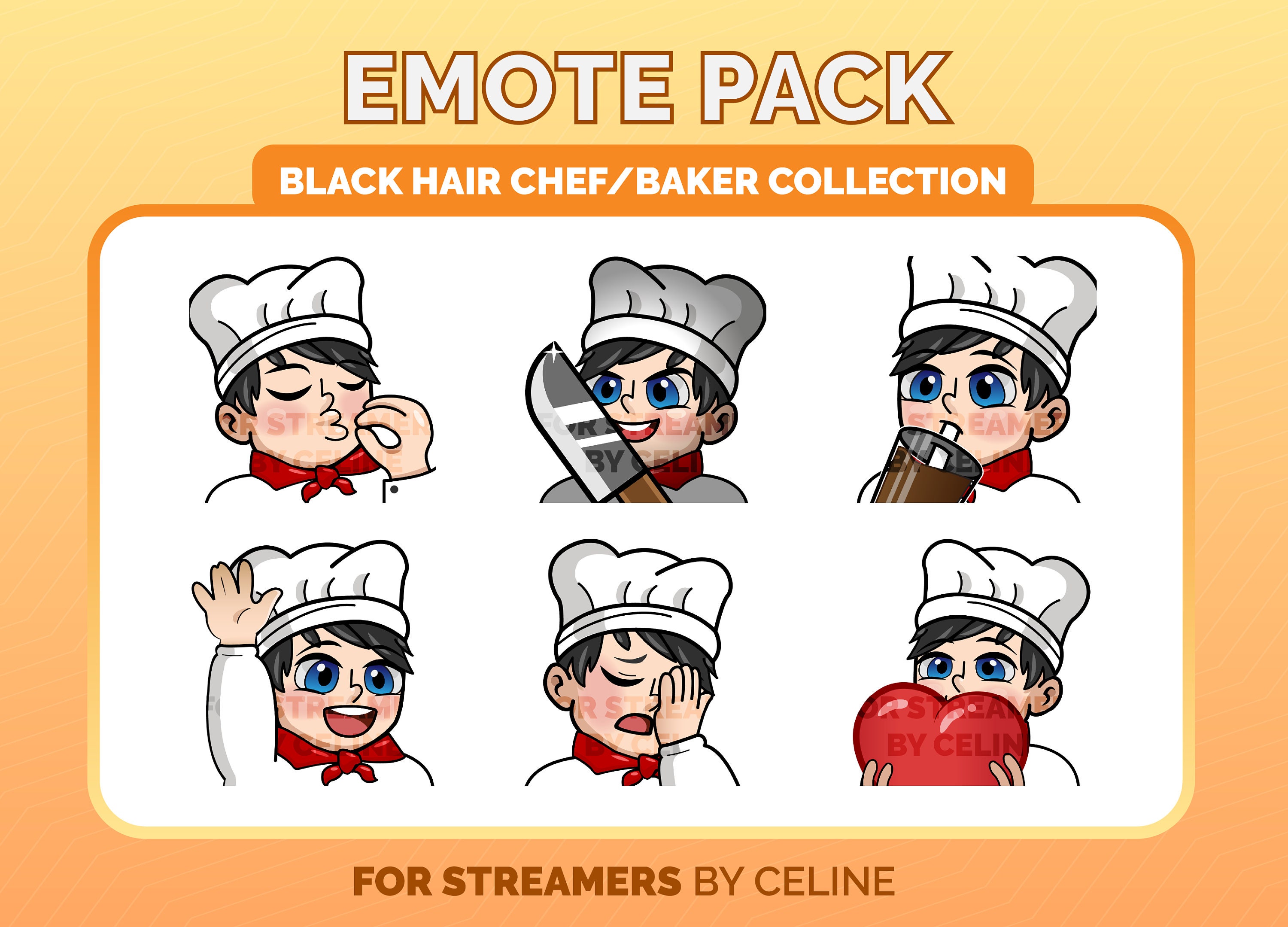 Chef Baker Emote 6 Twitch Discord Youtube Streaming - Etsy