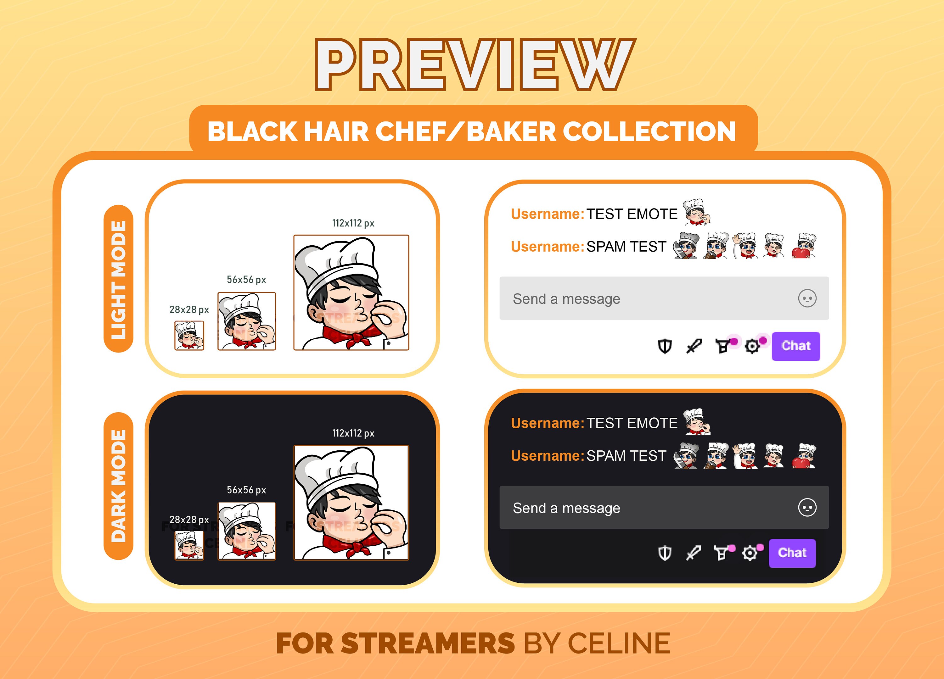Chef Baker Emote 6 Twitch Discord Youtube Streaming - Etsy