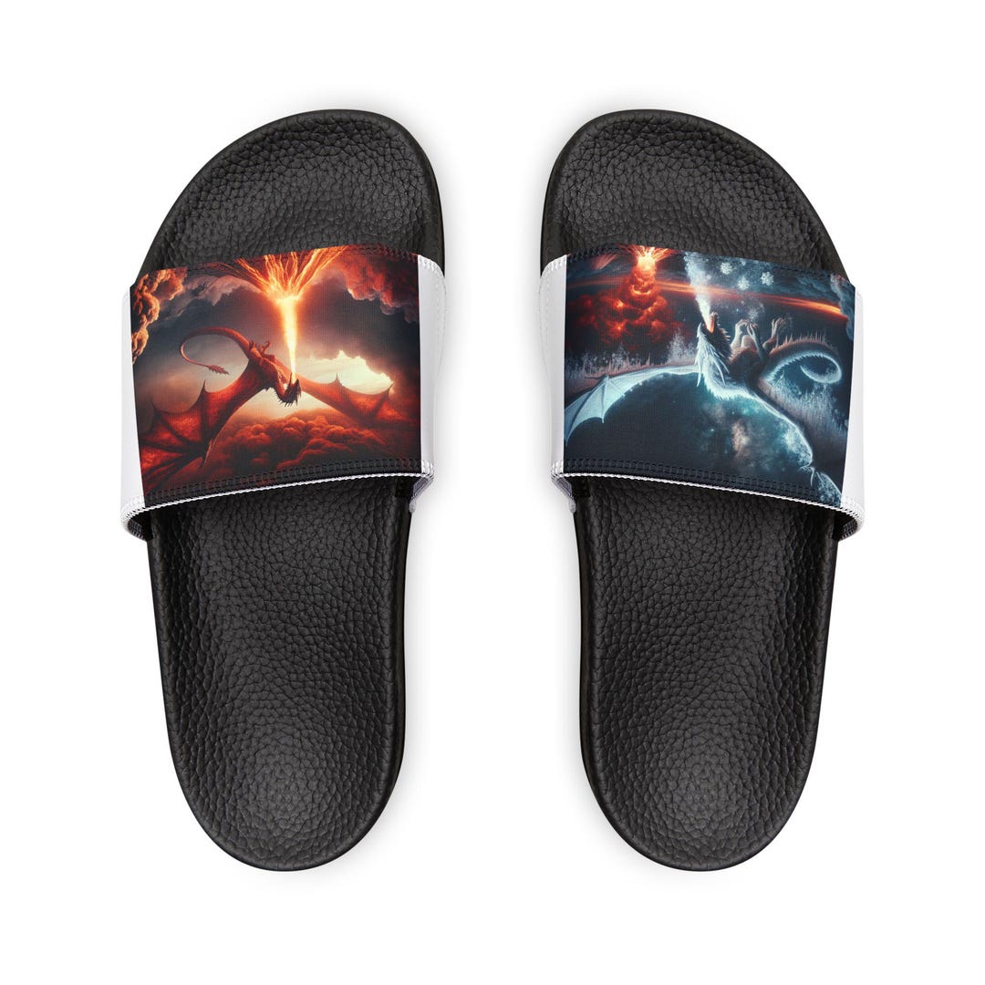 Sandals, Fire and Ice Dragon Design, Removable-strap Women's Shoes ...