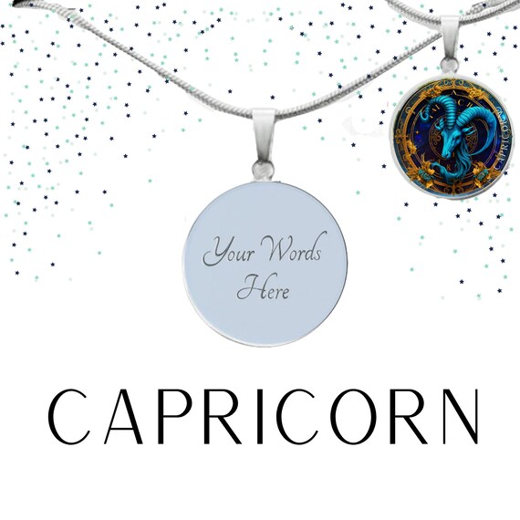 Capricorn Necklace Capricorn Goat Jewelry Zodiac Necklace Silver Capricorn Pendant