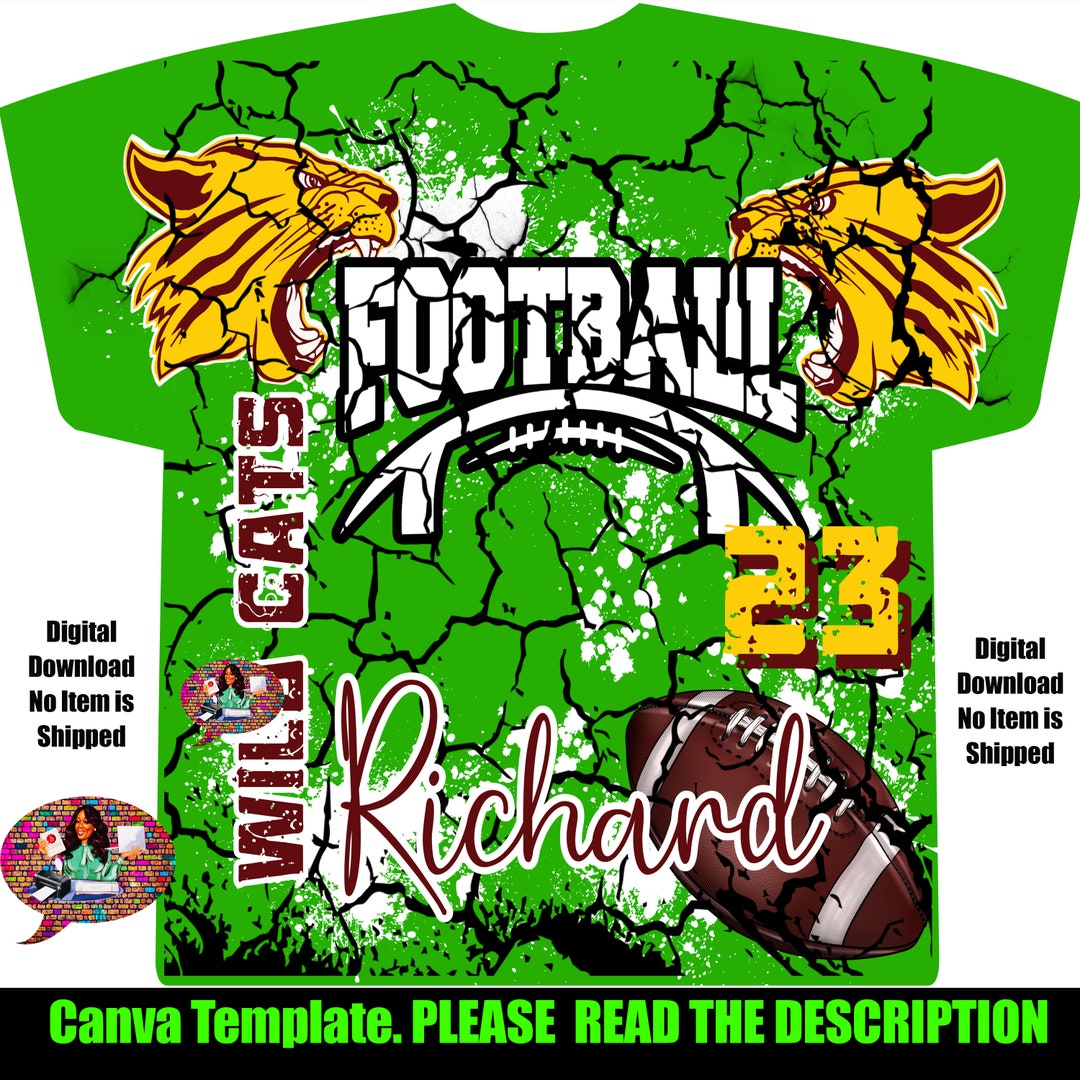 Canva Template Football All Over T-shirt Design - Etsy