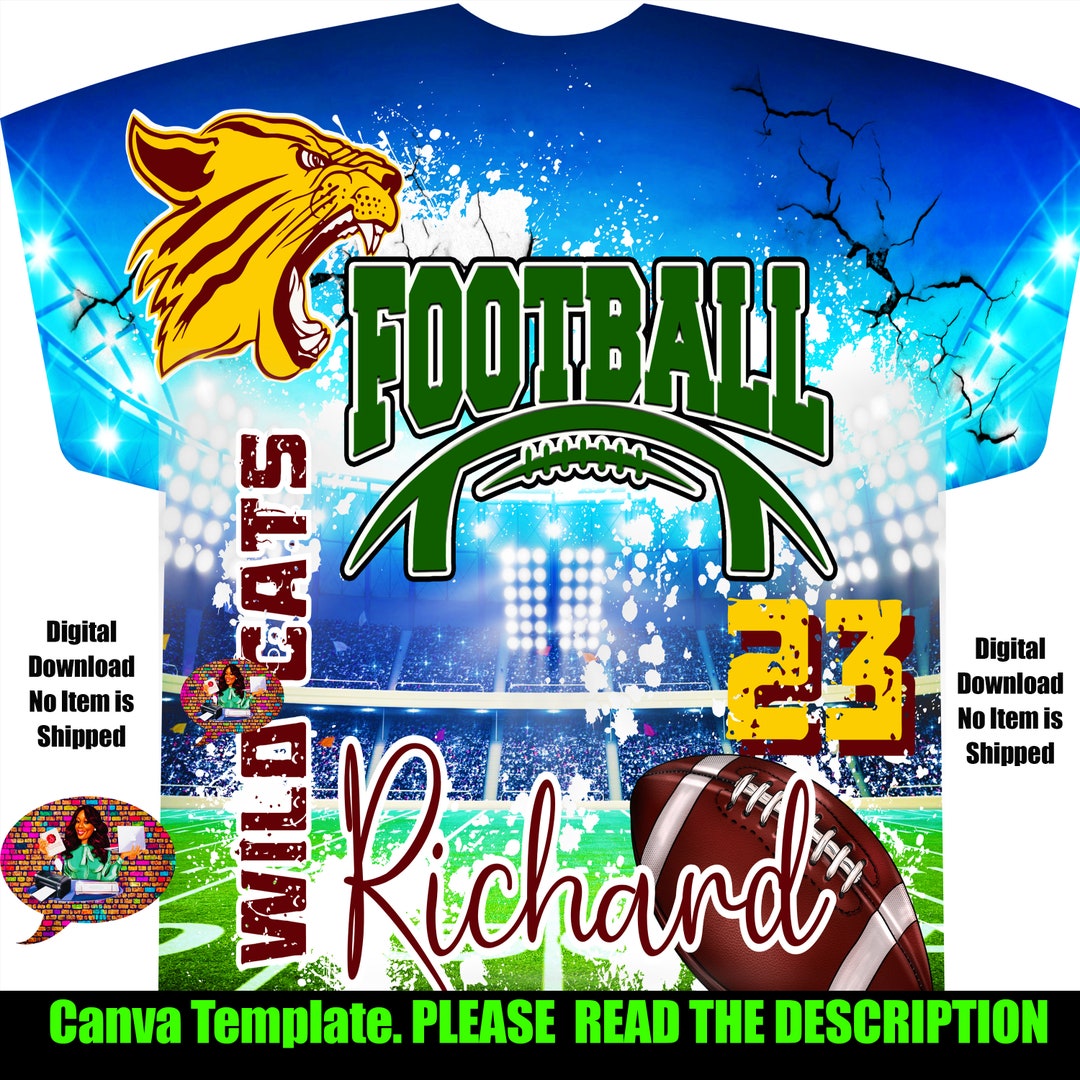 Canva Template Football All Over T-shirt Design - Etsy