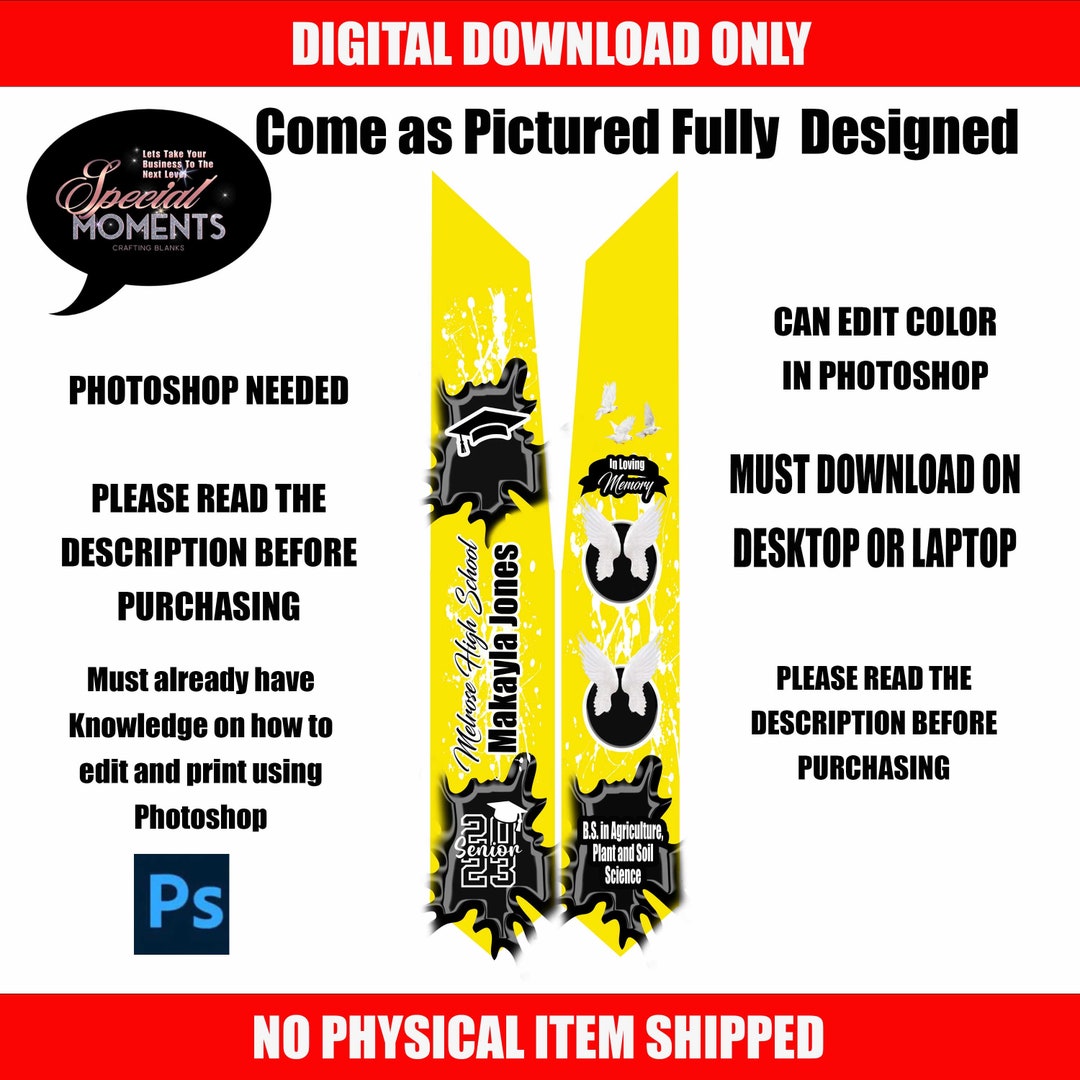 Graduation Stole Digital Photoshop Template, Class of 2023, Grad Stole ...
