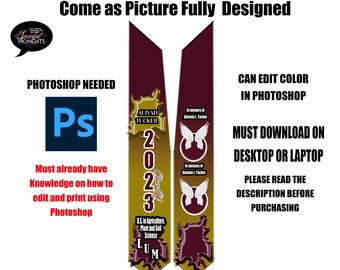 Graduation Stole Digital Photoshop Template, Class of 2023, Grad Stole ...