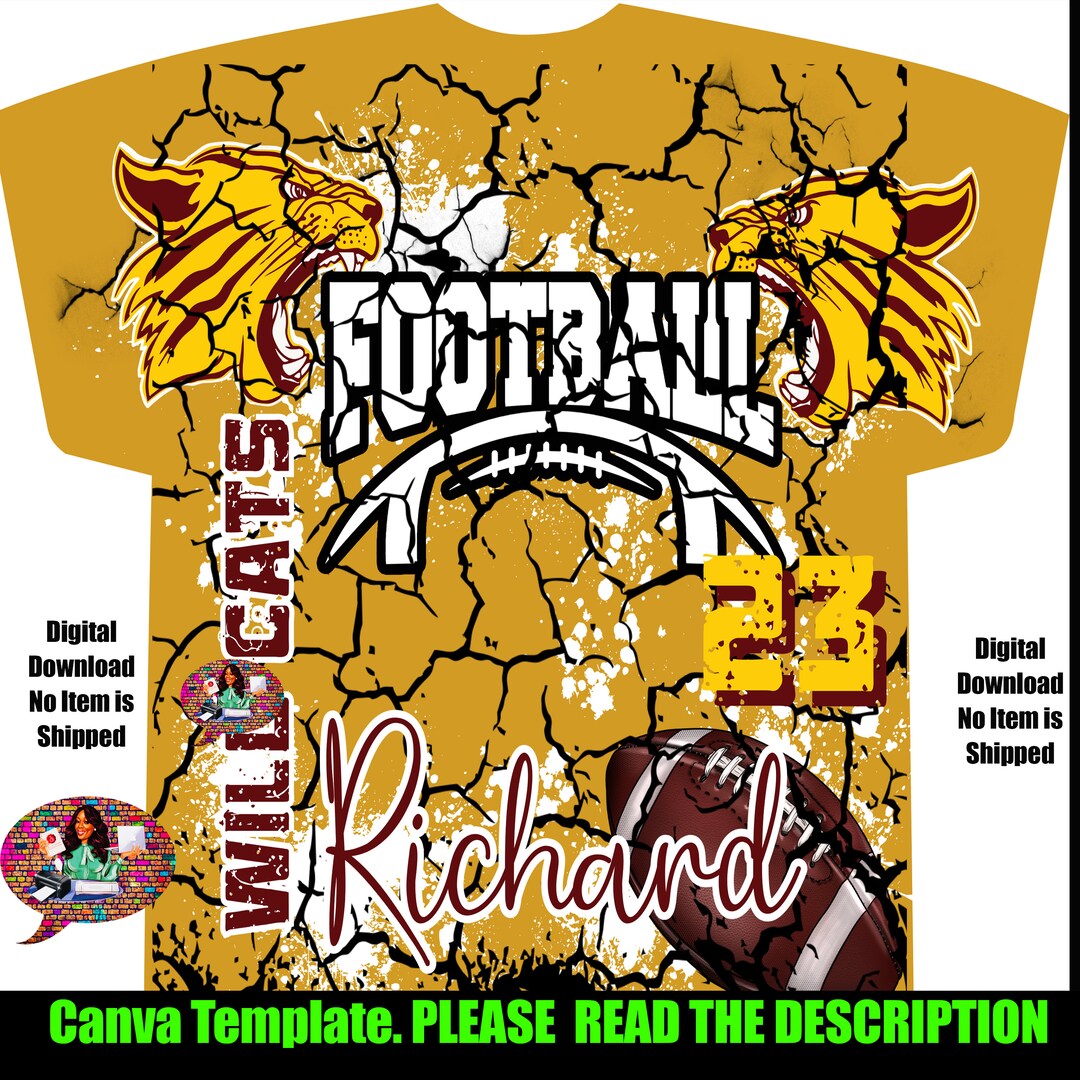 Canva Template Football All Over T-shirt Design - Etsy