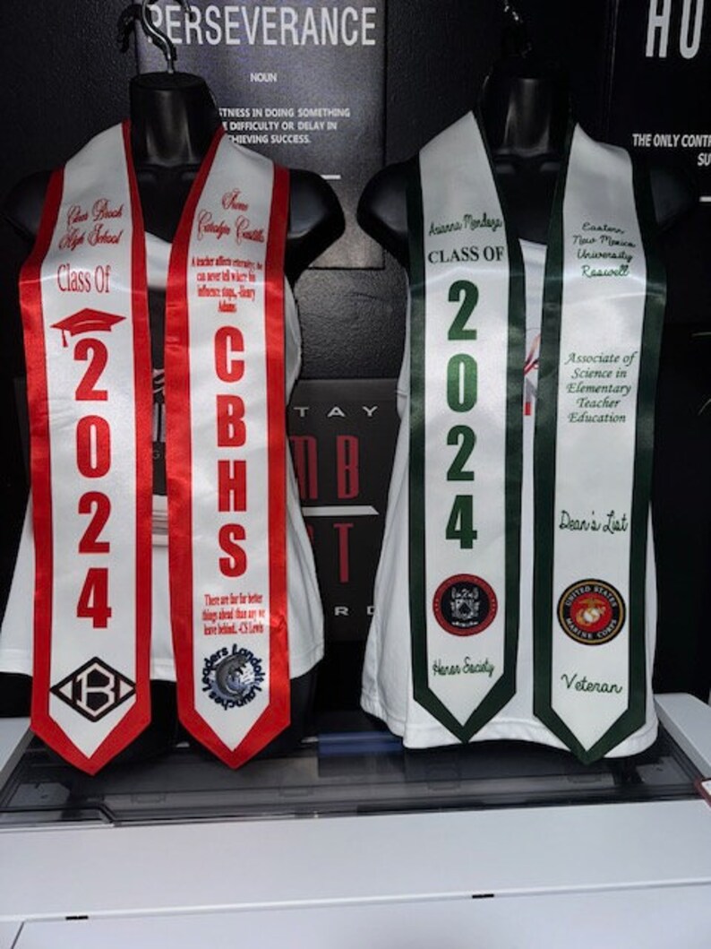 Custom Graduation Stole/ Grad Stole Class of 2024\ Sash/ Class of 2024 ...