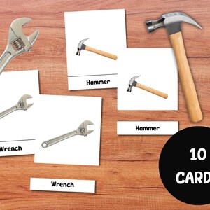 Tool Flashcards Tool Matching Activity Toddler Activity Montessori ...