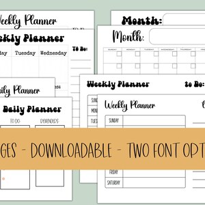 Planner Bundle Daily Planner Printable Weekly Planner Digital Weekly ...