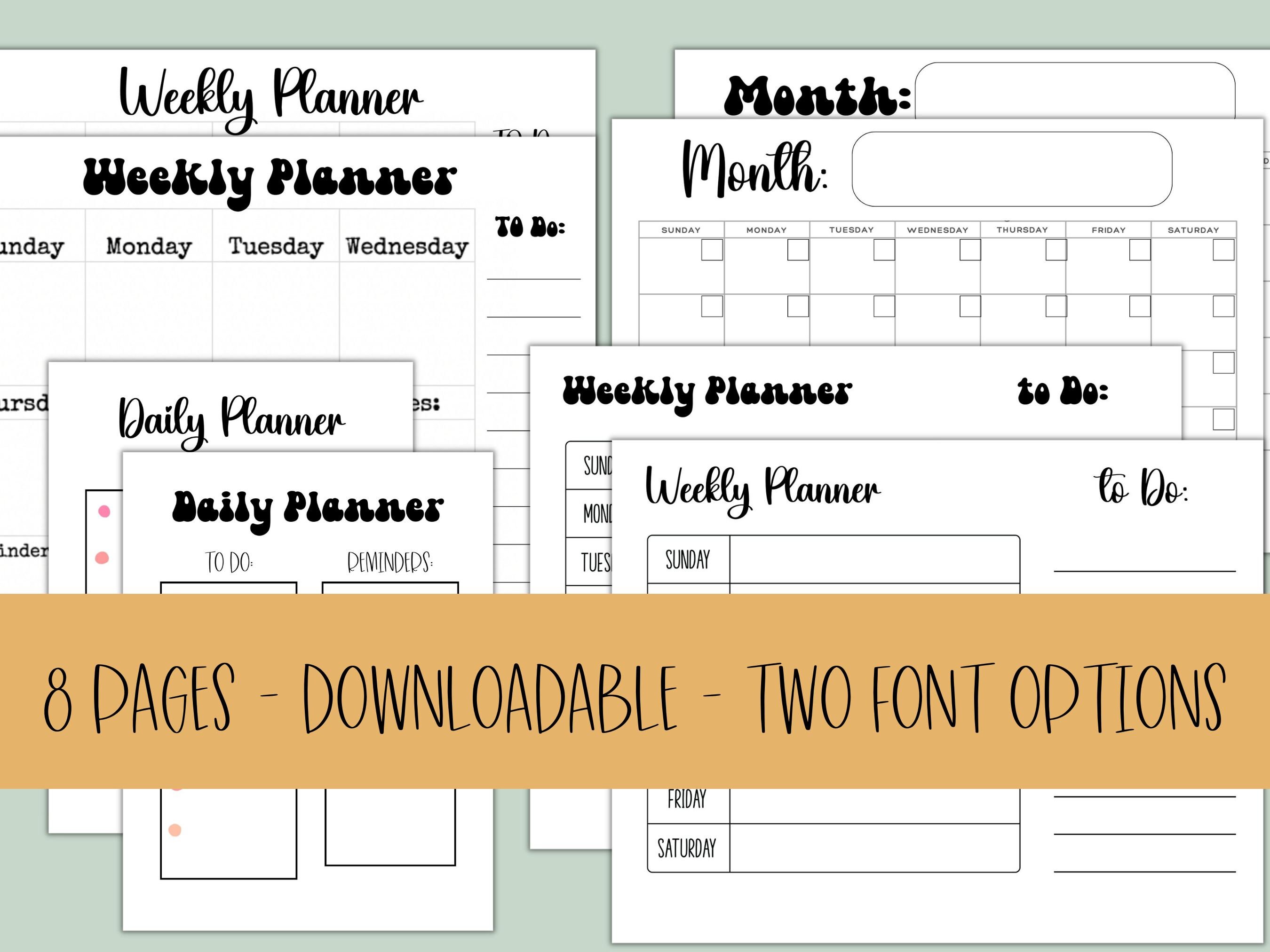 Planner Bundle Daily Planner Printable Weekly Planner Digital Weekly ...