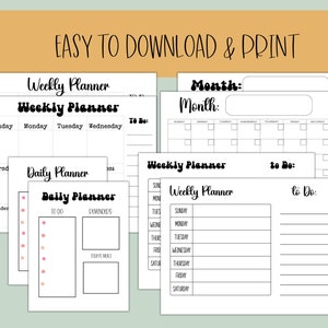 Planner Bundle Daily Planner Printable Weekly Planner Digital Weekly ...