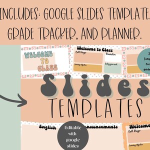 Teacher Template Bundle Teacher Planner Grade Tracker Editable Slides ...