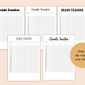 Printable Grade Tracker Homeschool Gradebook Grade Tracker Printable ...