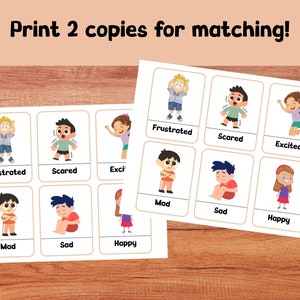 Feelings Flash Cards Emotion Printables Calm Corner Activity Three Part ...