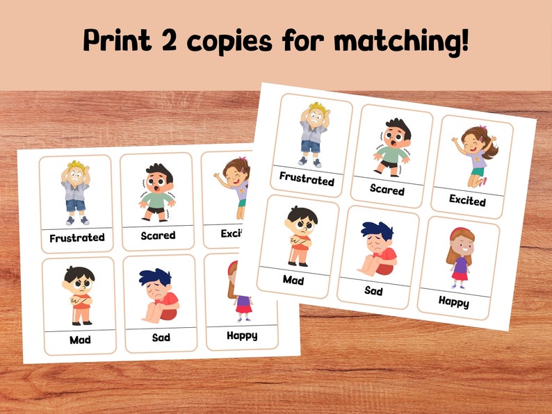 Feelings Flash Cards Emotion Printables Calm Corner Activity Three Part ...