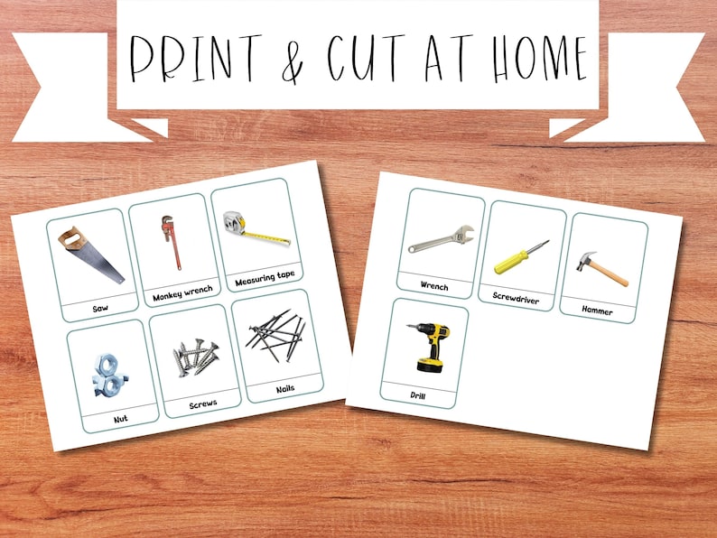 Tool Flashcards Tool Matching Activity Toddler Activity Montessori ...