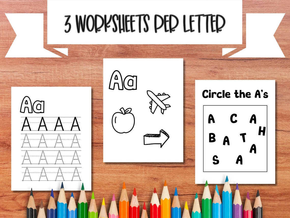 Preschool Worksheets Alphabet Printables Homeschool Alphabet Practice ...