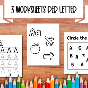 Preschool Worksheets Alphabet Printables Homeschool Alphabet Practice ...